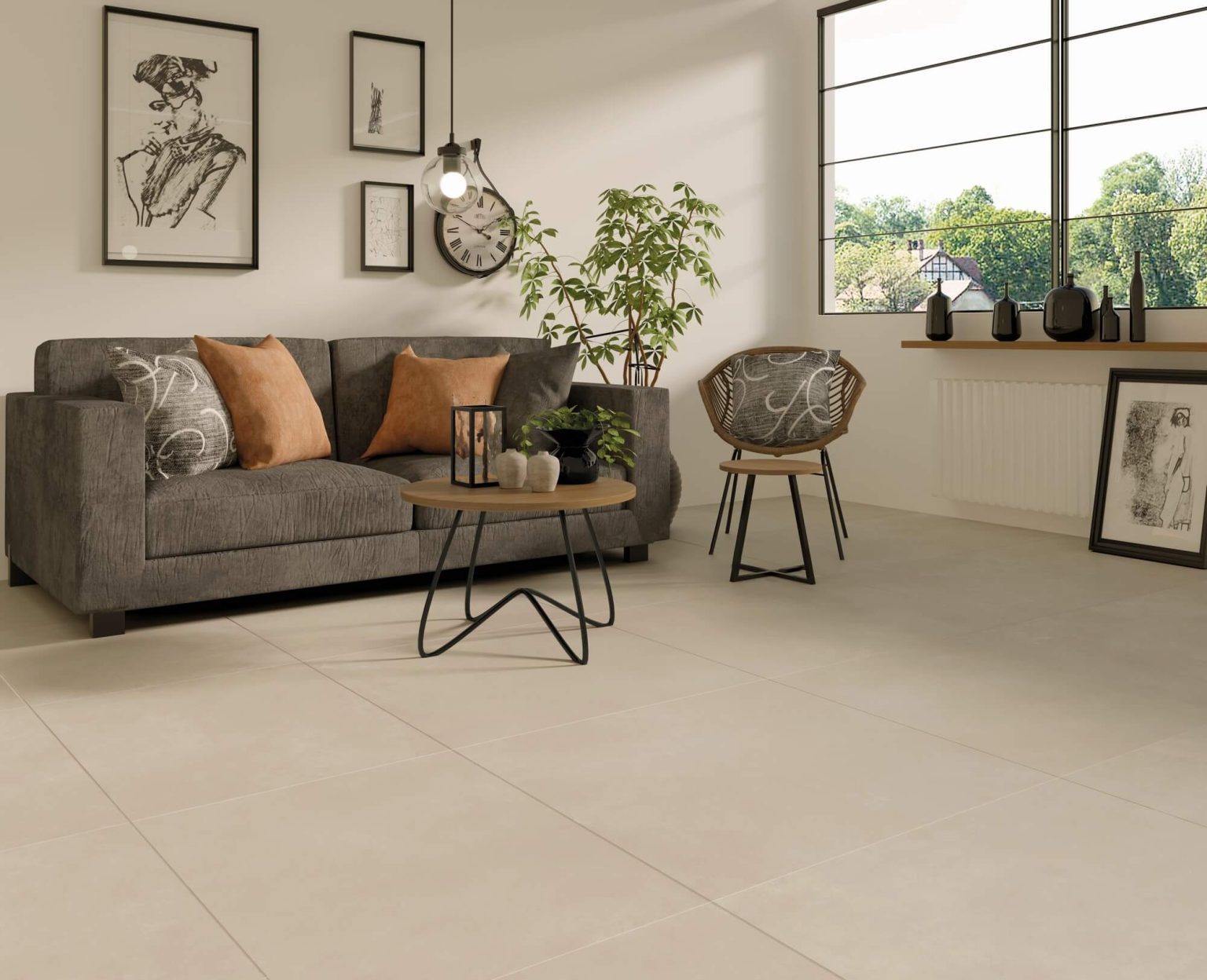 Carrelage Lappato ZIRO CREMA - 60 X 60 - GRES CERAME - Terres brûlées